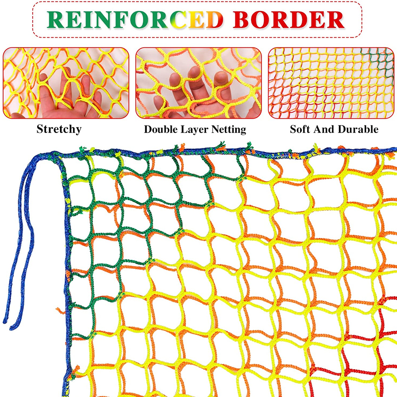 Polyester Knotless Colorful Rainbow Protective Safety Net Or Playground ...